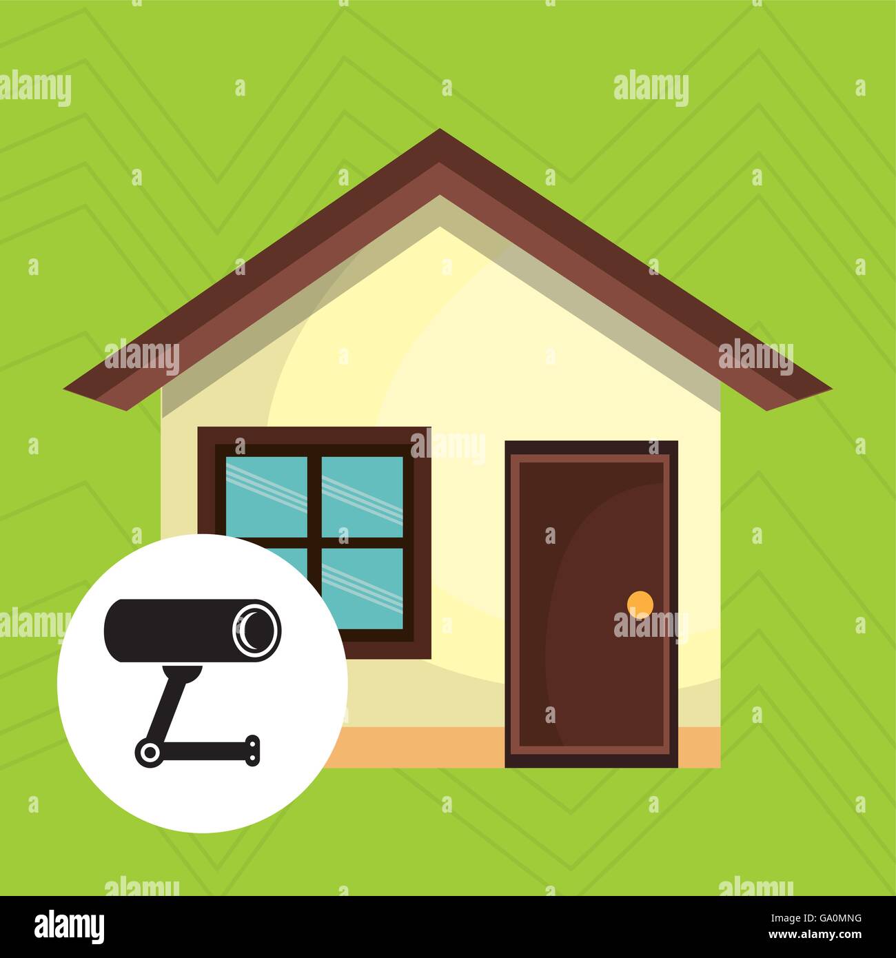 smart home with camera cctv isolated icon design Stock Vector Image ...