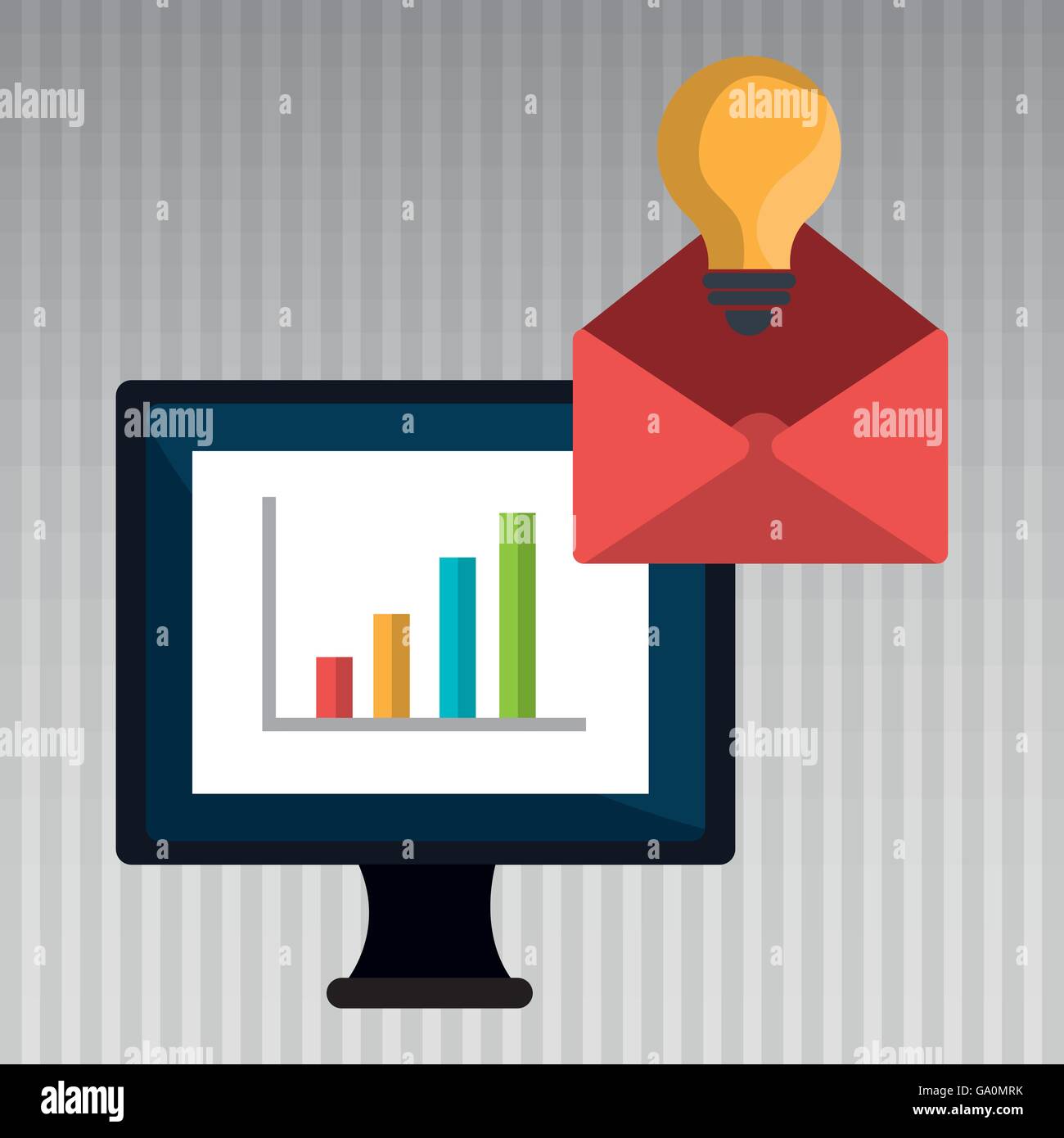 computer business statistics isolated icon design Stock Vector Image ...