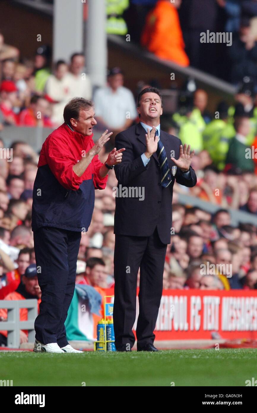 (L-R) Liverpool manager Phil Thompson and Leeds United manager David O ...