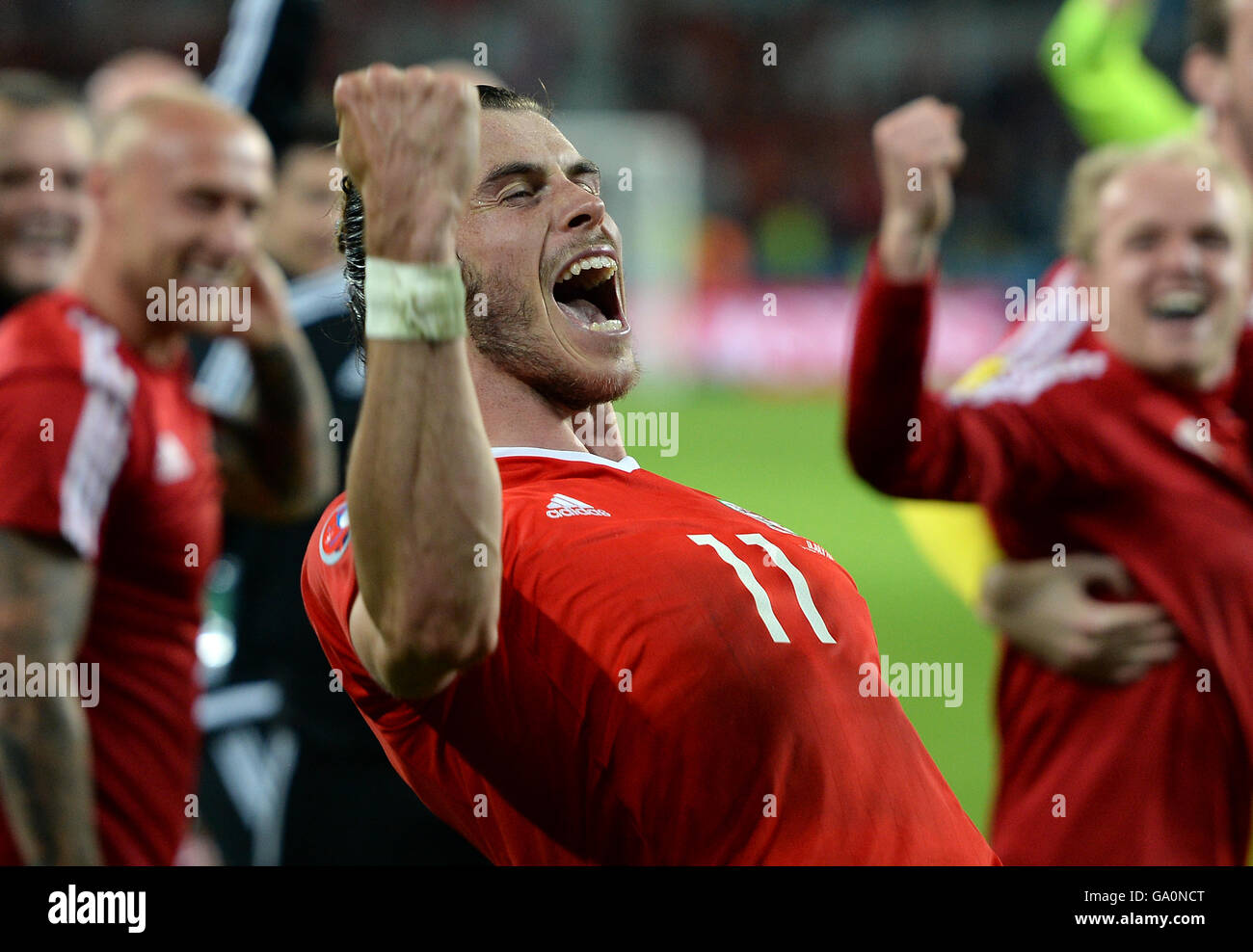 Wales' Gareth Bale celebrates after the UEFA Euro 2016, quarter final ...