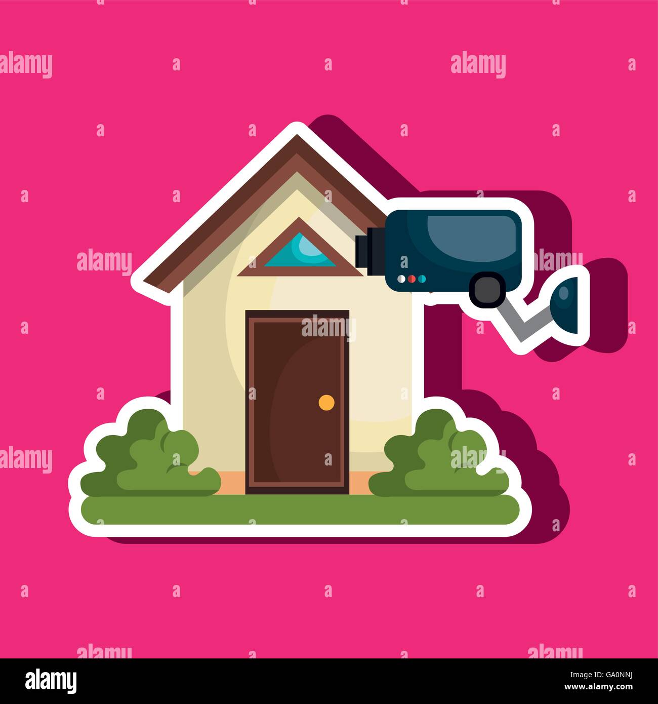 smart home with camera cctv isolated icon design Stock Vector Image ...