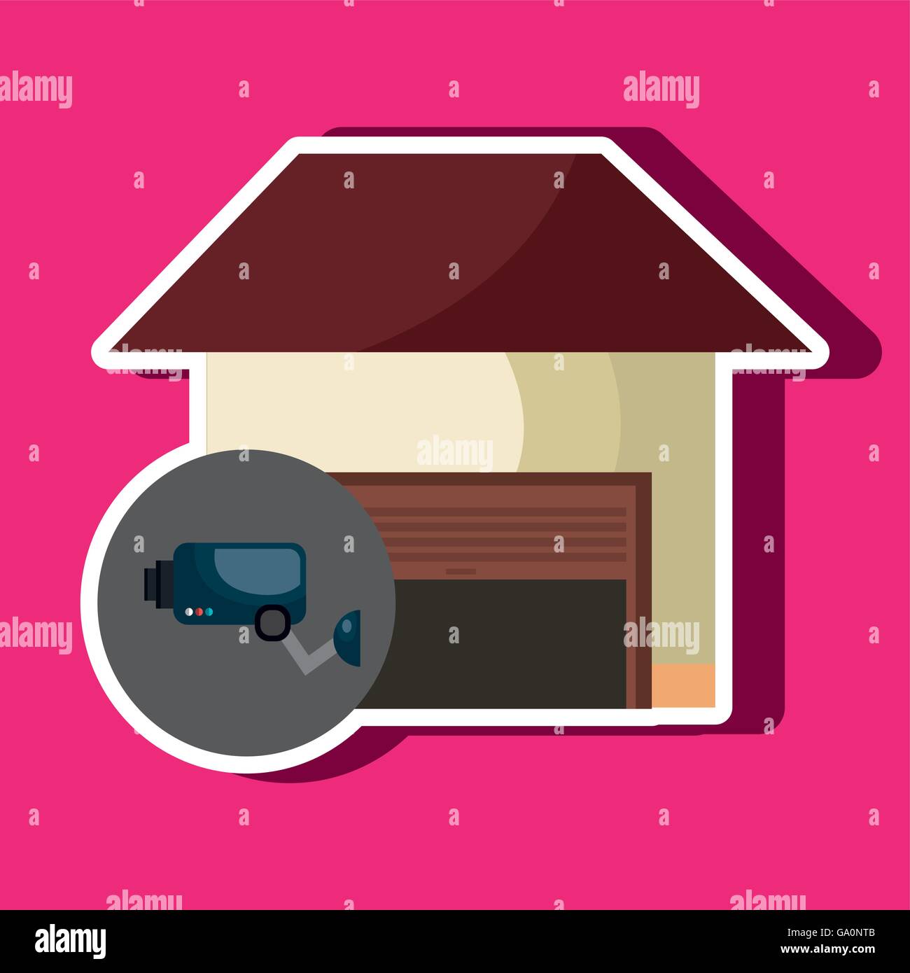 smart home with camera cctv isolated icon design Stock Vector Image ...