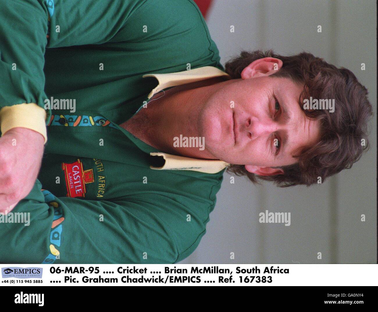 06 mar 95 cricket brian mcmillan hi-res stock photography and images ...