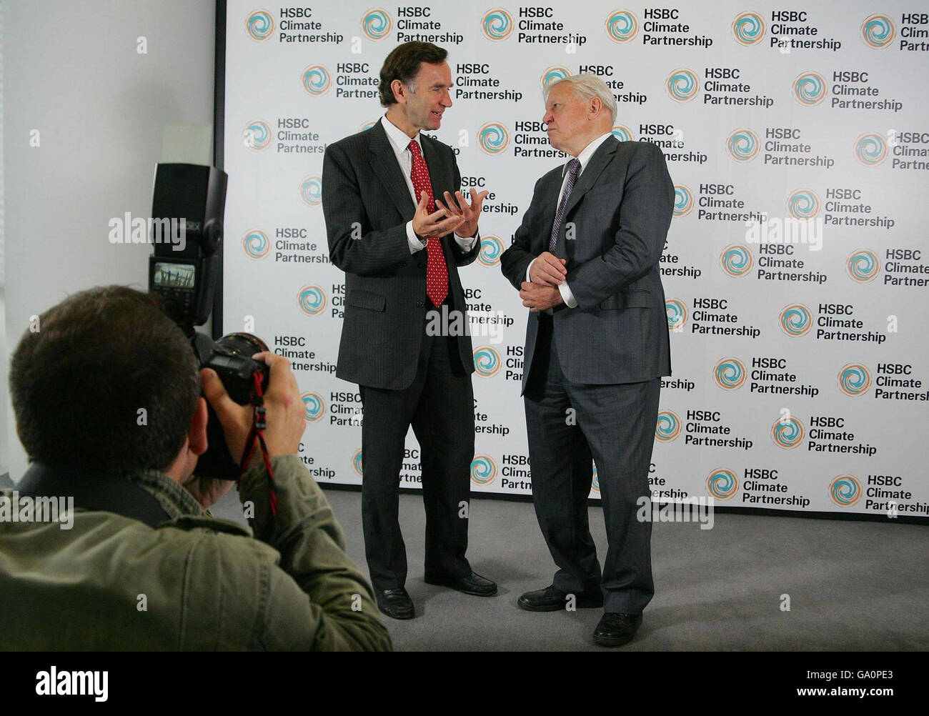 Sir David Attenborough (Right) and HSBC Group Chairman Stephen Green at ...