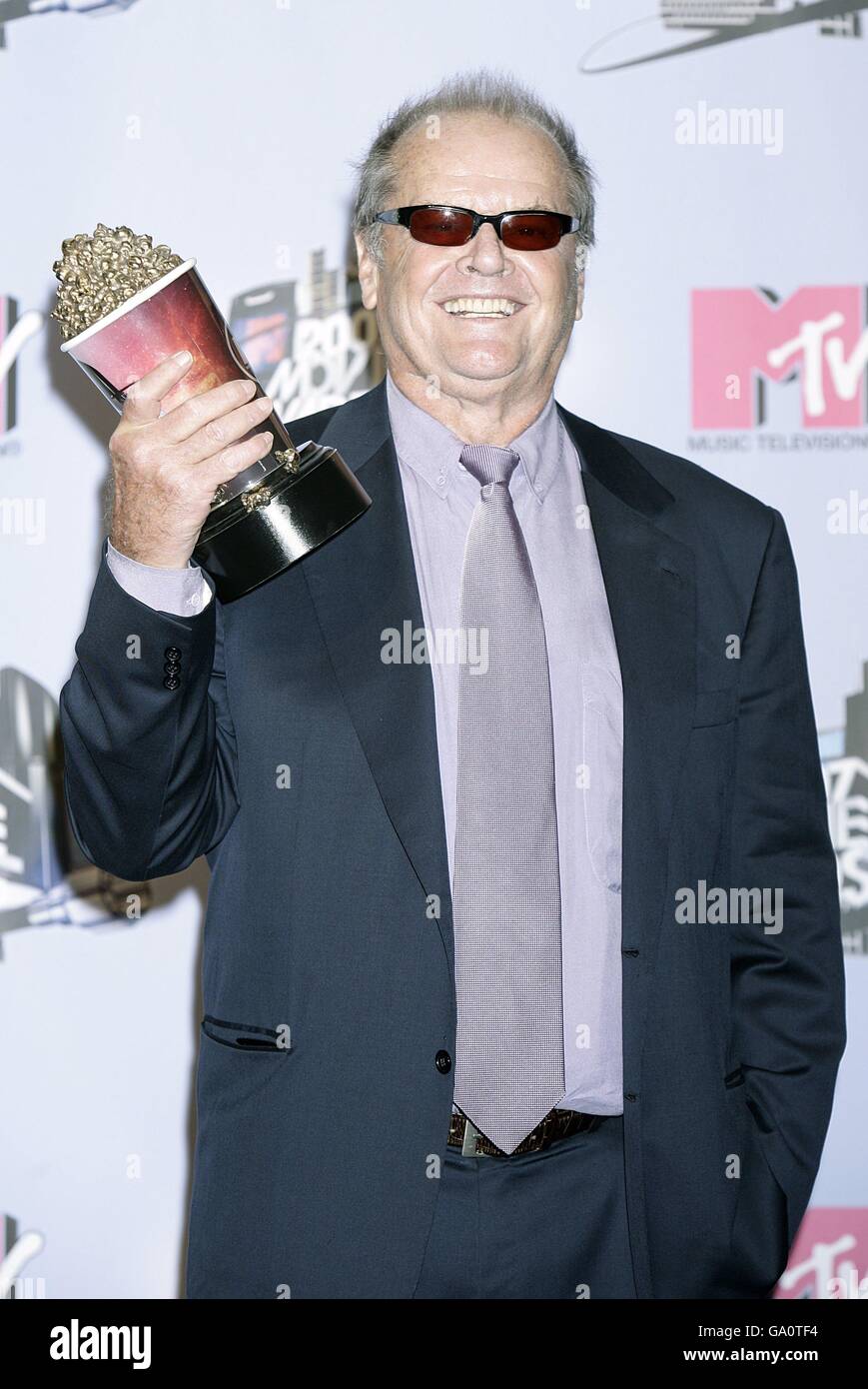 Jack Nicholson with the award for Best Villain recieved for his role in ...