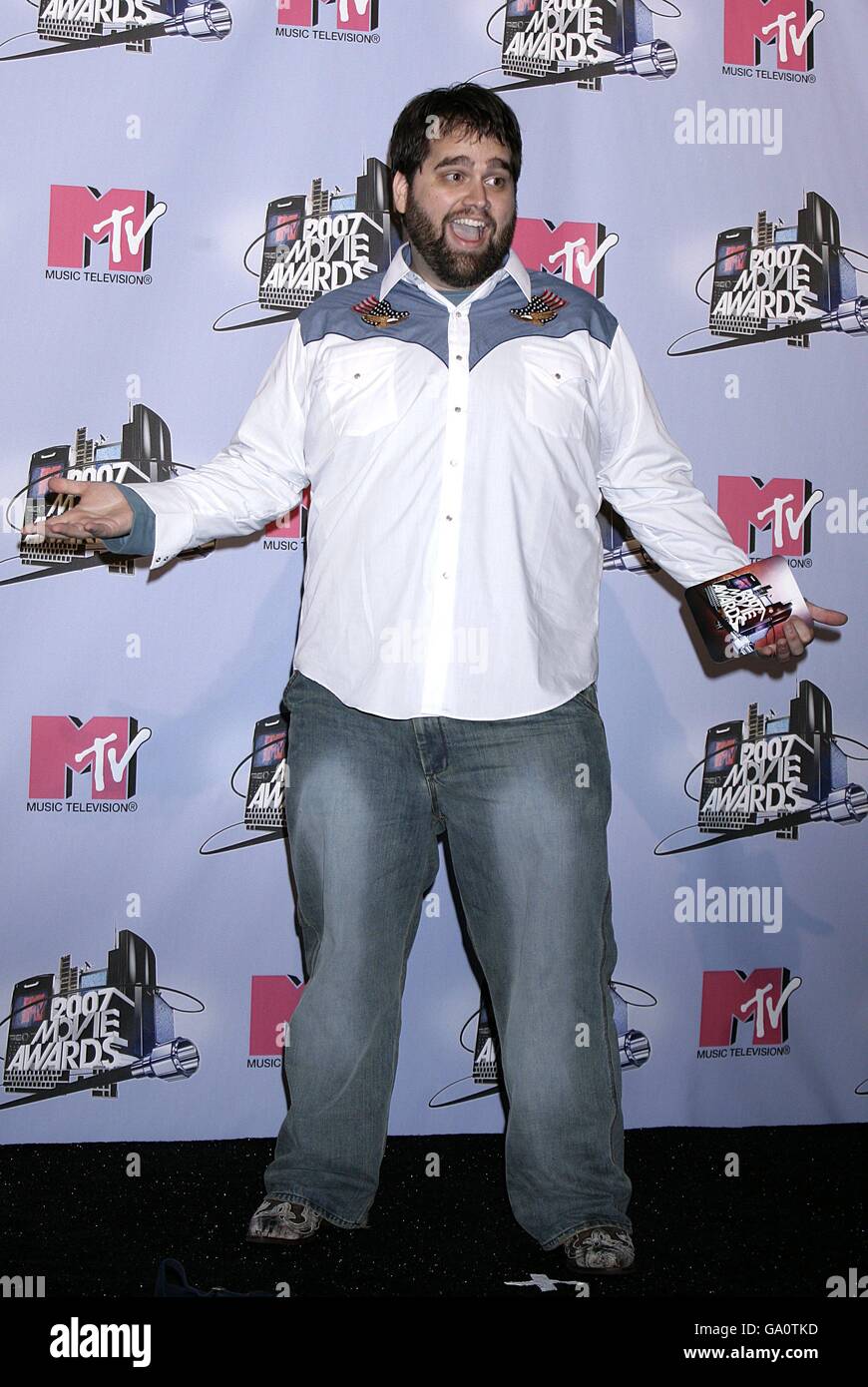 Andy Signore after winning the award for "Best Movie Spoof" for "United ...