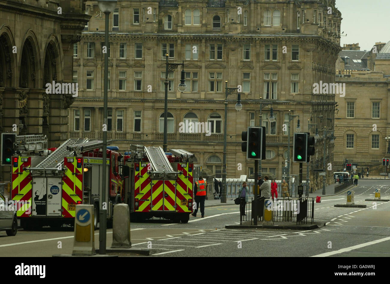 Woman on bridge brings area to standstill Stock Photo - Alamy
