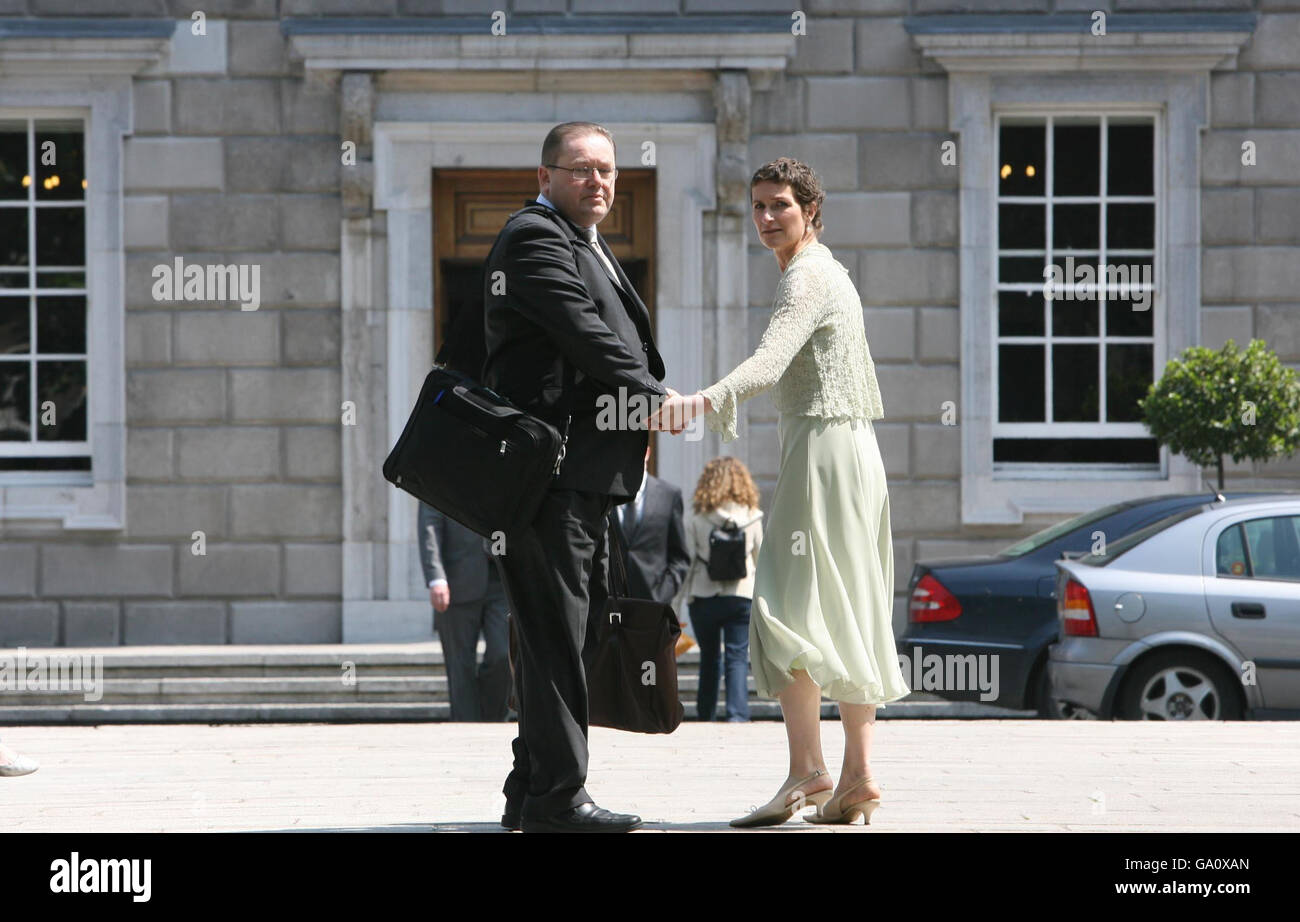 Rebecca and tony omalley on their way into government buildings hi-res ...