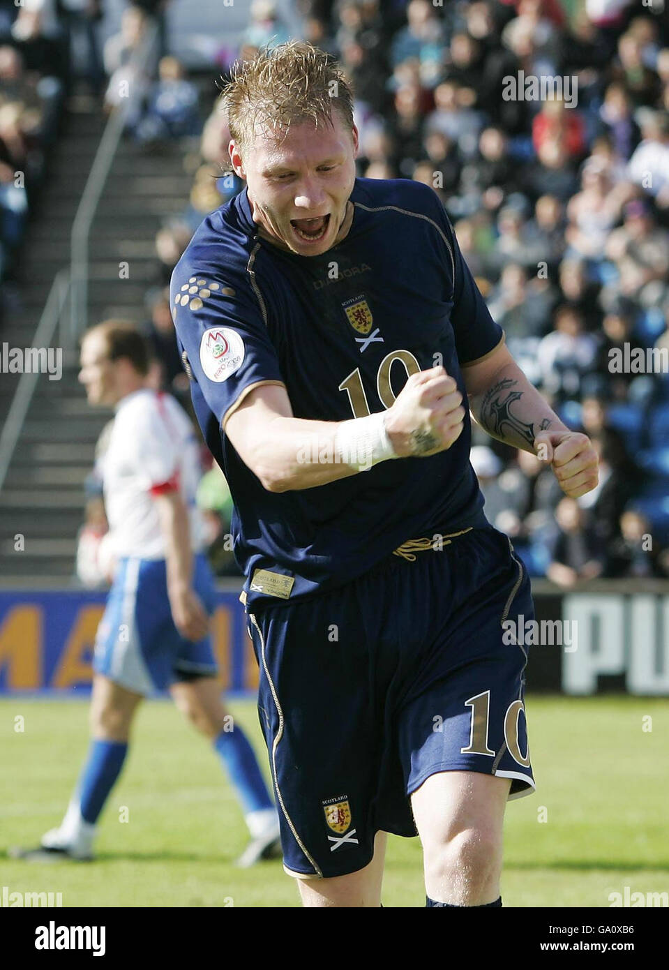 Soccer euro 2008 qualifying group faroe island scotland svangaskard ...