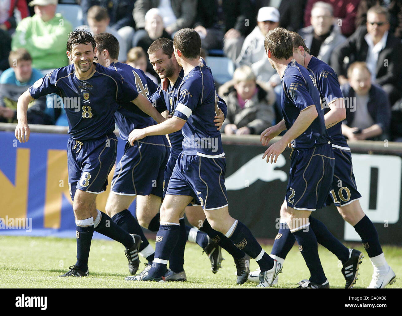 Soccer euro 2008 qualifying group faroe island scotland svangaskard ...