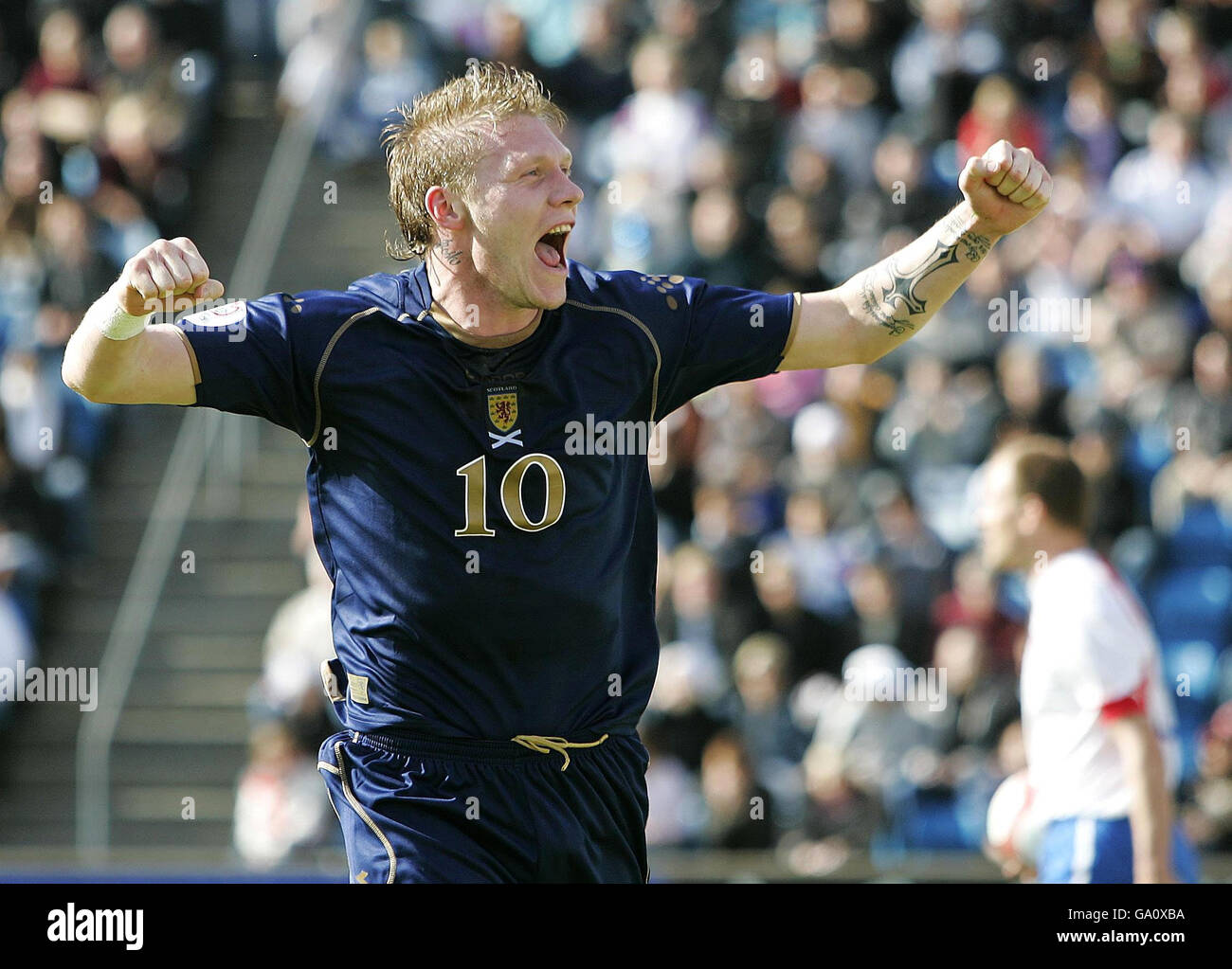 Scotland's Garry O'Connor celebrates scoring the second goal of the ...