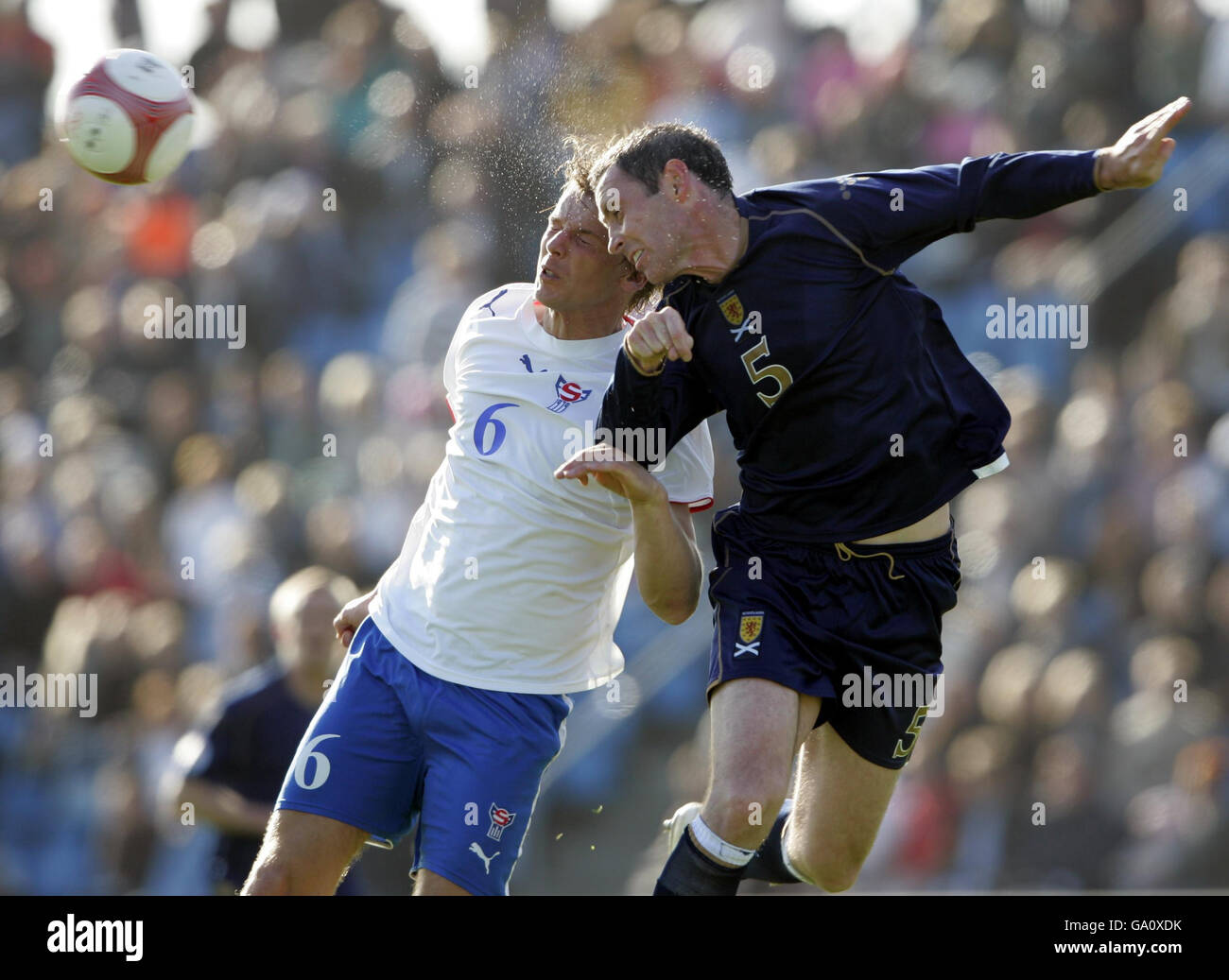 Scotland's David Weir challenges Faroe Islands Rogvi Jacobsen during ...