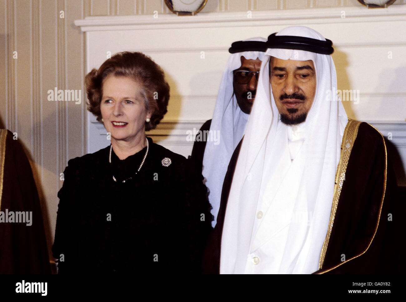 King Khalid of Saudi Arabia with Prime Minister Margaret Thatcher at 10 ...