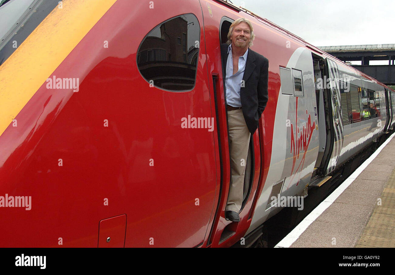 Richard Branson boards the UK's first biodiesel train at Kensington ...