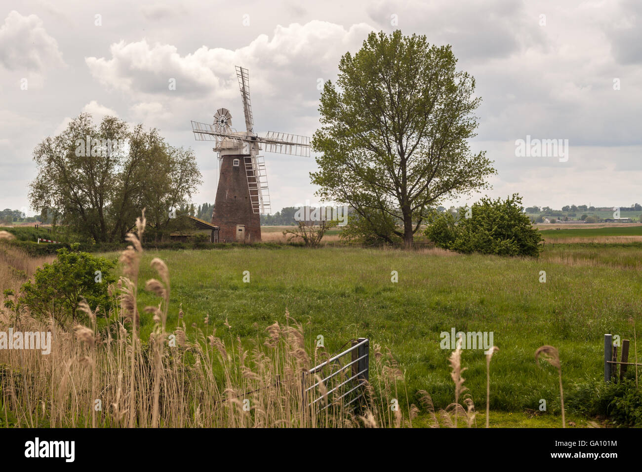 windmill hardley norfolk wind pump broads uk Stock Photo - Alamy