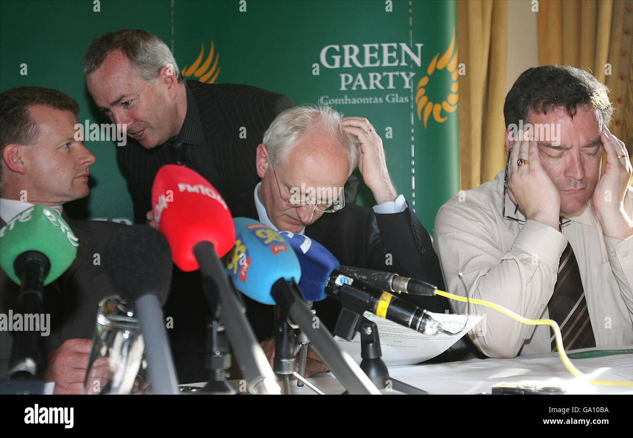 (Left to right); Green Party leader Trevor Sergeant talks with Chairman ...