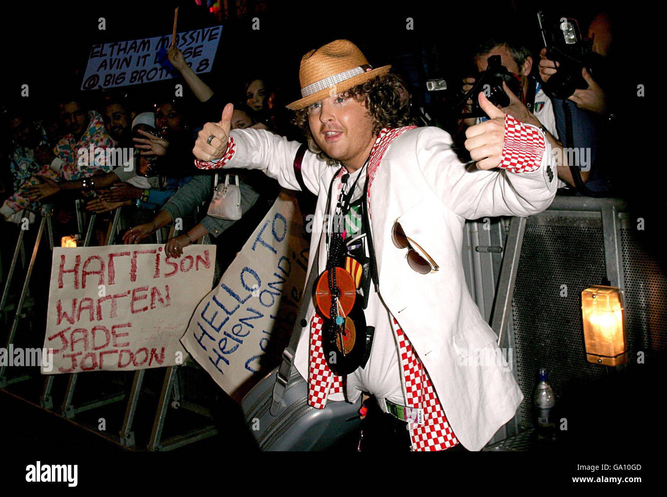 Seany arrives to enter the Big Brother house at Elstree Studios ...