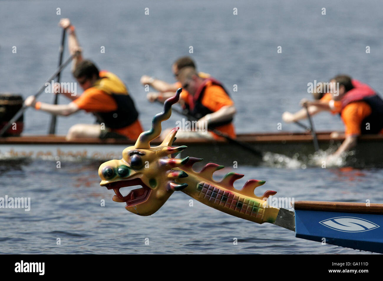Competitors take part in the Bobath Scotland Dragon Boat Challenge, on ...