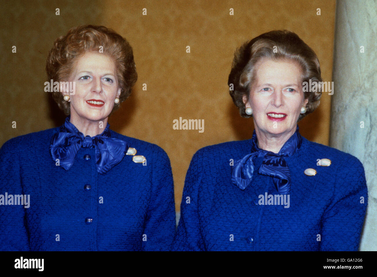 Prime Minister Margaret Thatcher visiting Madame Tussaud's Museum in ...