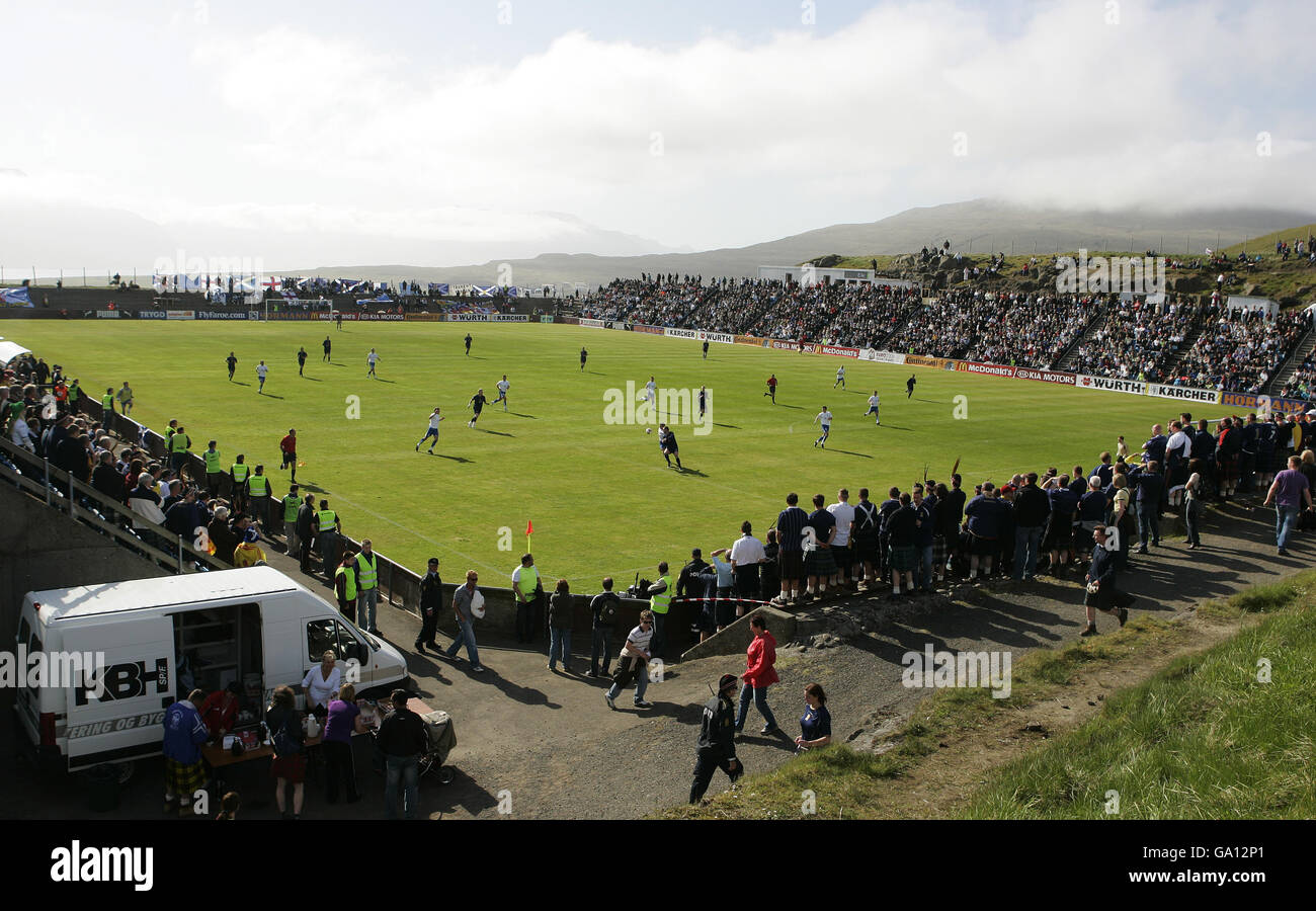 Soccer euro 2008 qualifying group faroe island scotland svangaskard ...