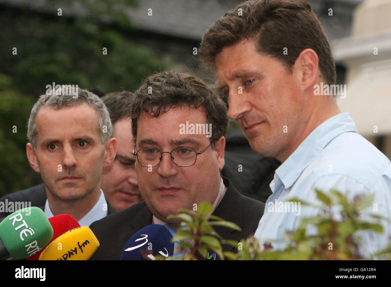 Green Party members Eamonn Ryan (right), Dan Boyle (centre) and Cairan ...