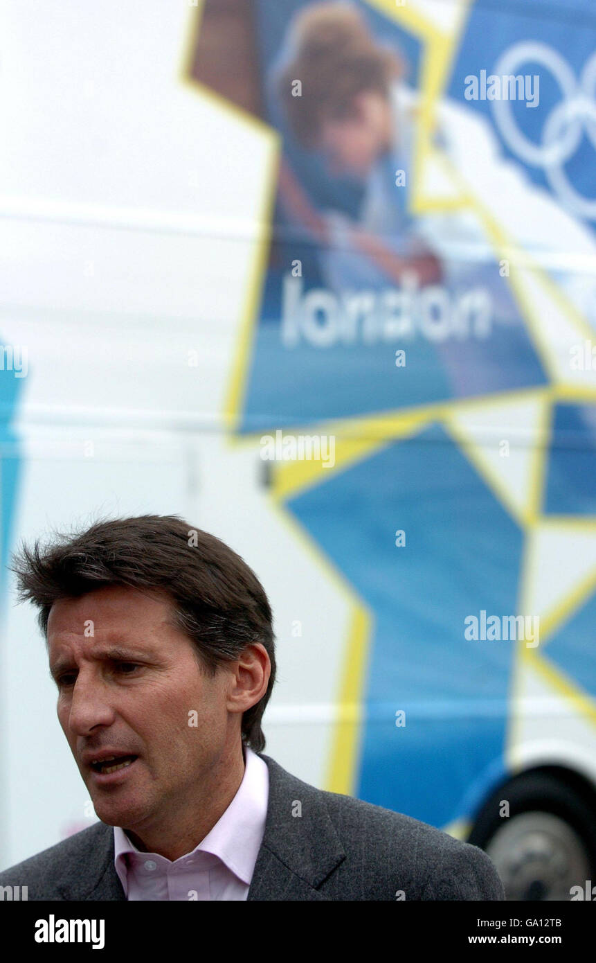 2012 roadshow launched. Lord Seb Coe speaks at a photocall to launch ...