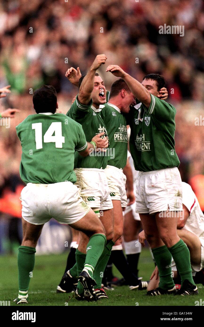 Ireland's Kevin Maggs celebrates on the final whistle, his team win ...