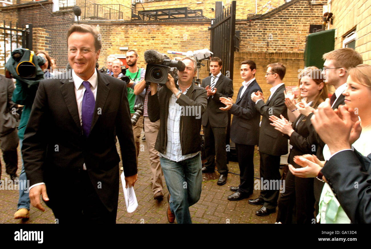 Conservative Party leader David Cameron in Tooting, south west London ...