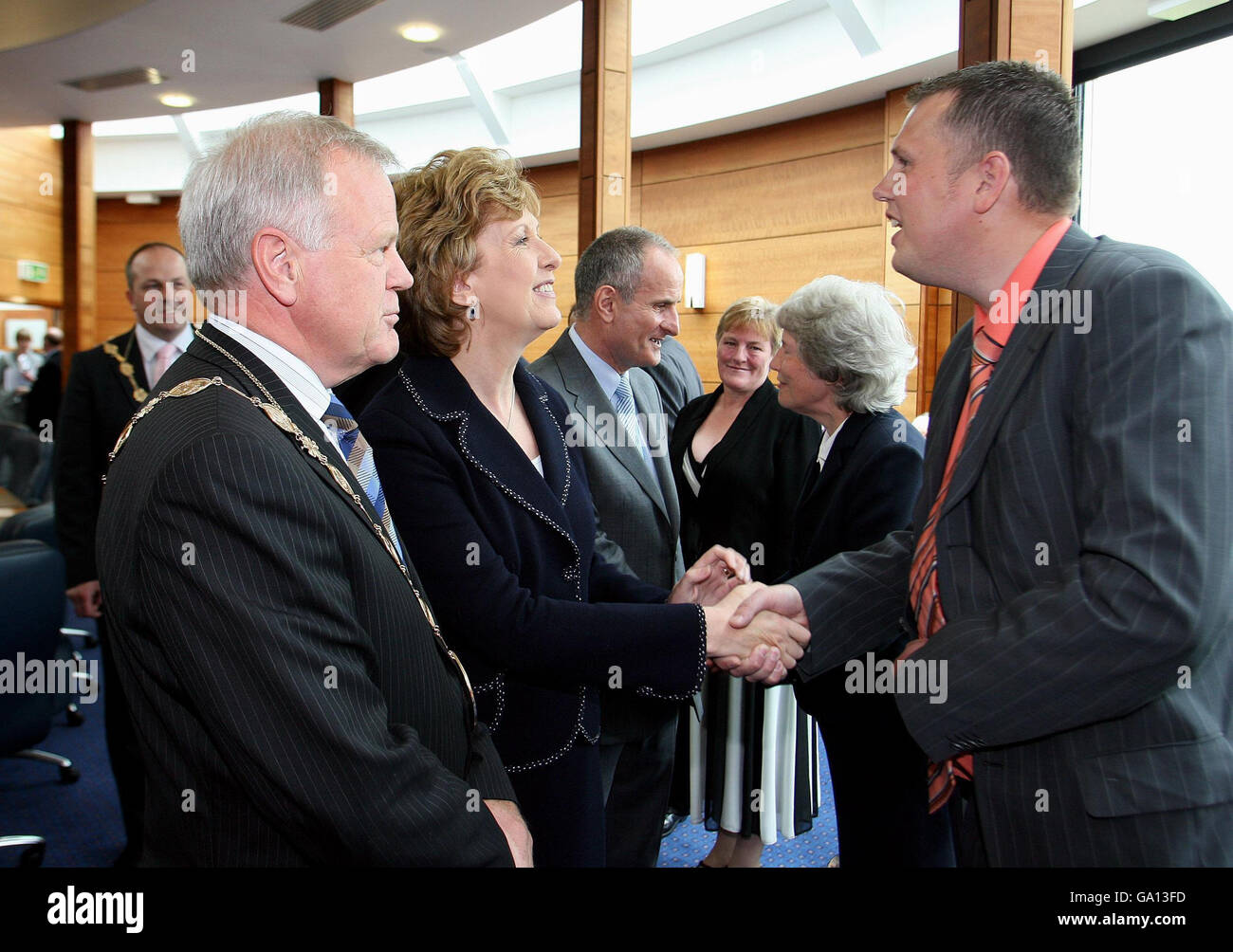 Irish President Mary McAleese, with the Mayor of Lisburn, Councillor ...