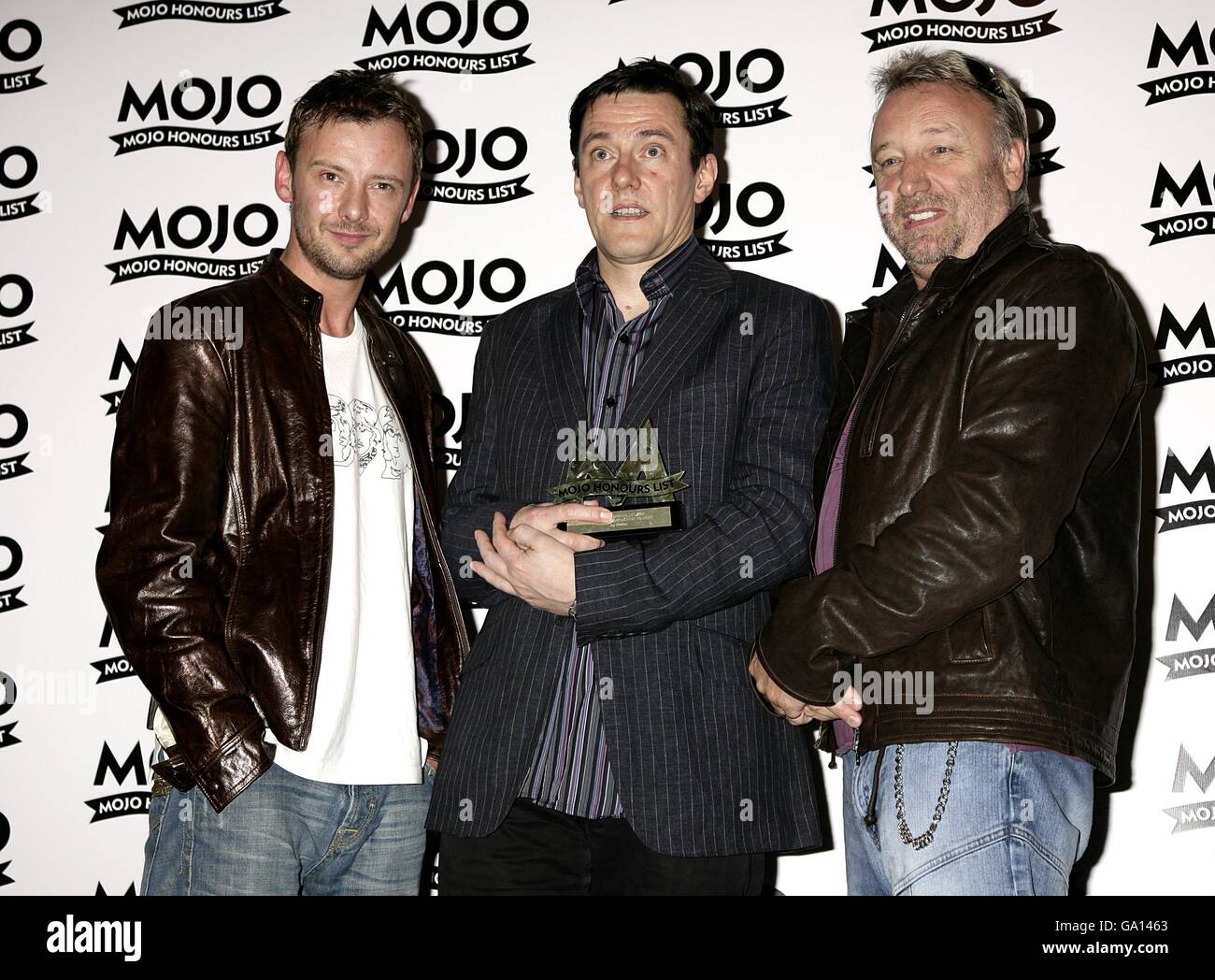 John Simm (left) with members of Joy Divivsion Stephen Morris (centre ...