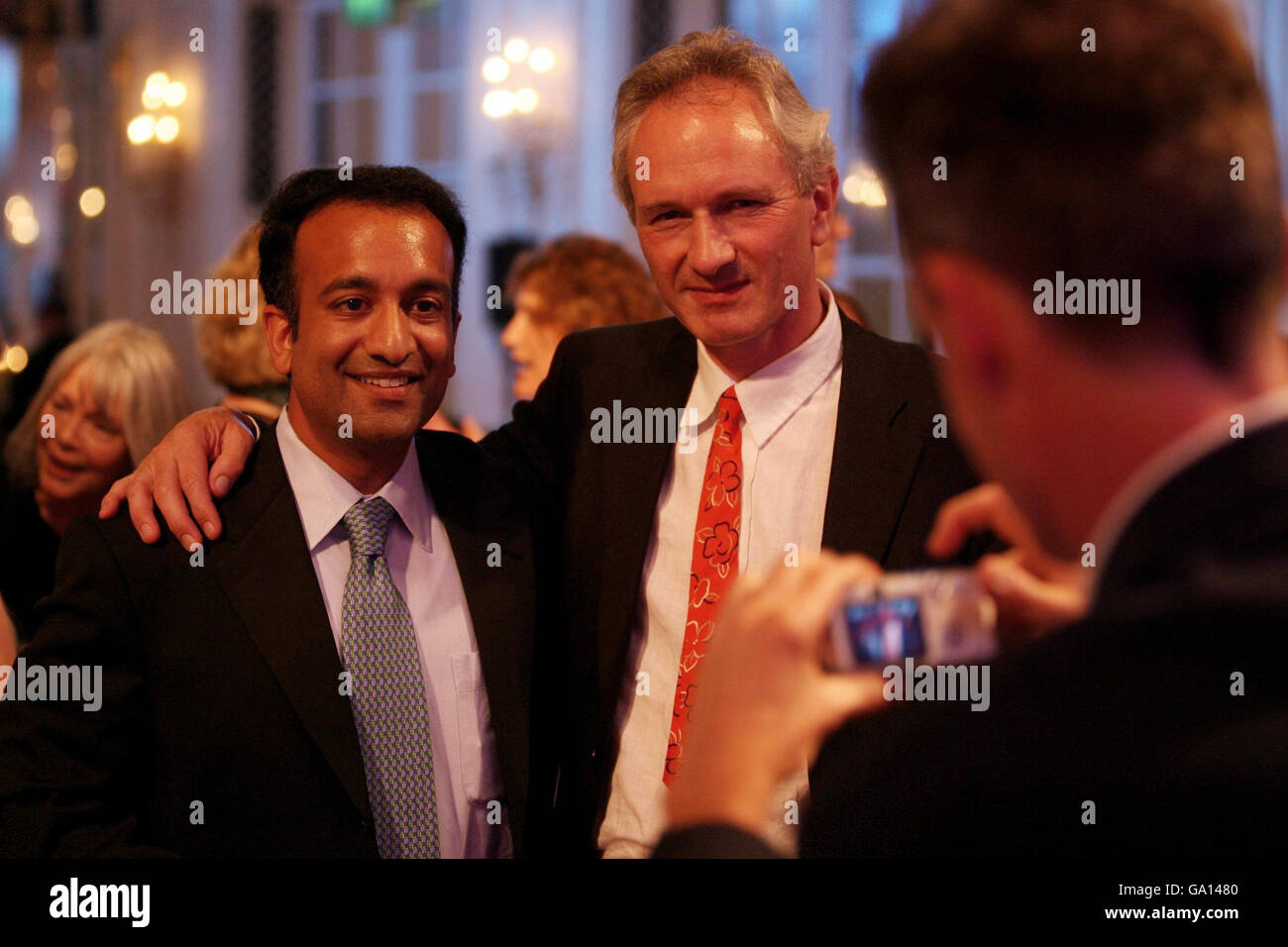 Rajiv Chandrasekaran (Left) celebrates with Bloomsbury's Bill Swainson ...