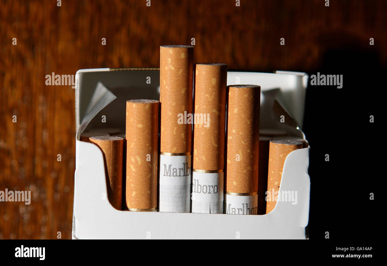 Smoking ban. A packet of cigarettes Stock Photo - Alamy