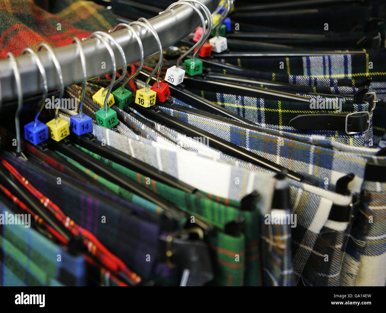 Scottish Souvenirs on display at a Scottish shop in Stirling Stock ...