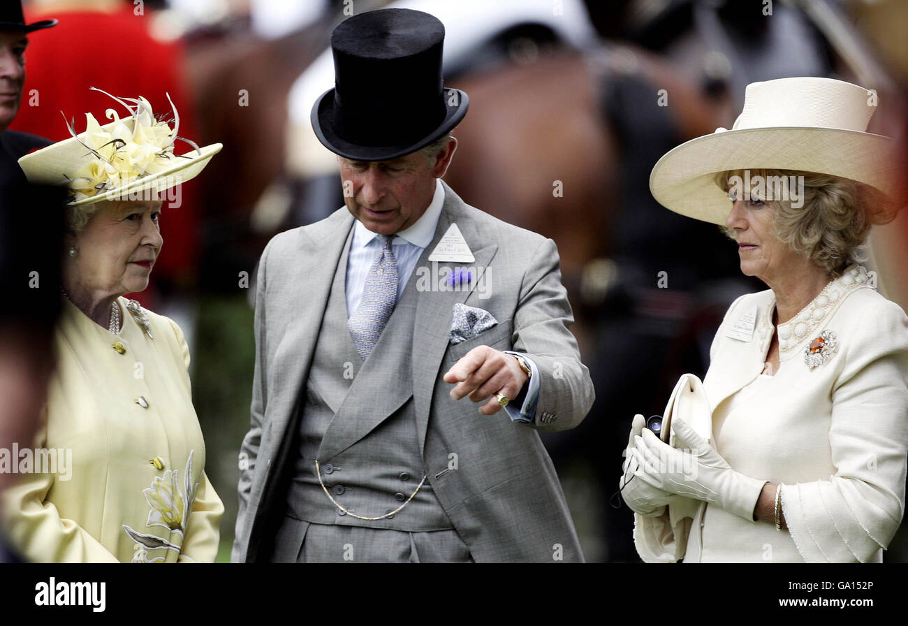 Britain's Queen Elizabeth II, Prince of Wales and Duchess of Cornwall ...