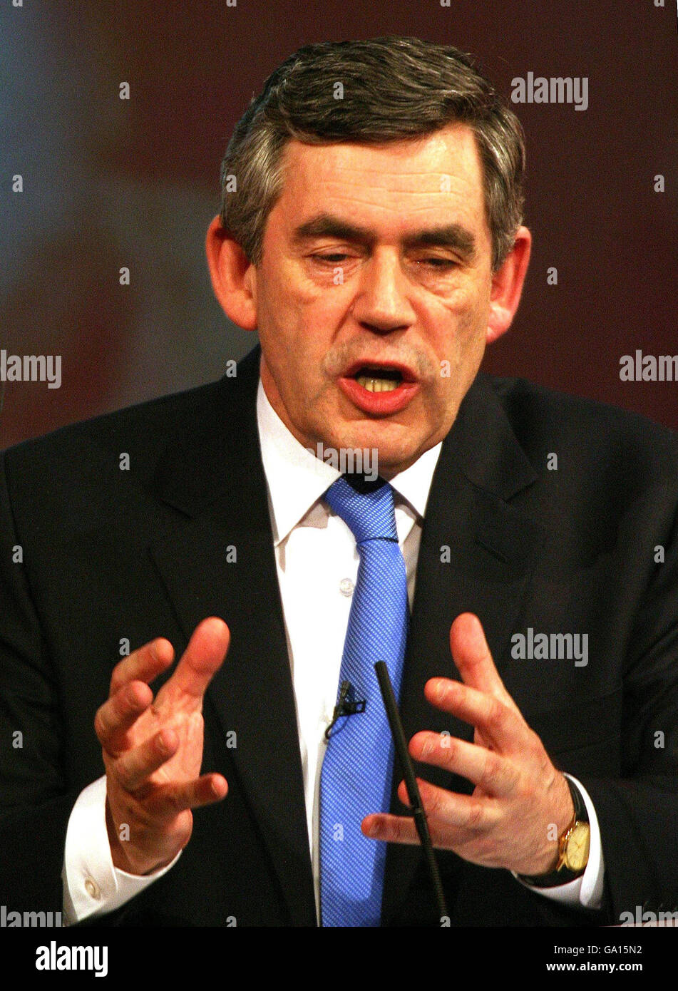New Labour leader Gordon Brown delivers his speech at the special ...