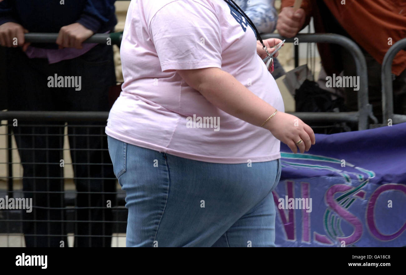 Side view fat fatty obesity health england mangsb hi-res stock ...