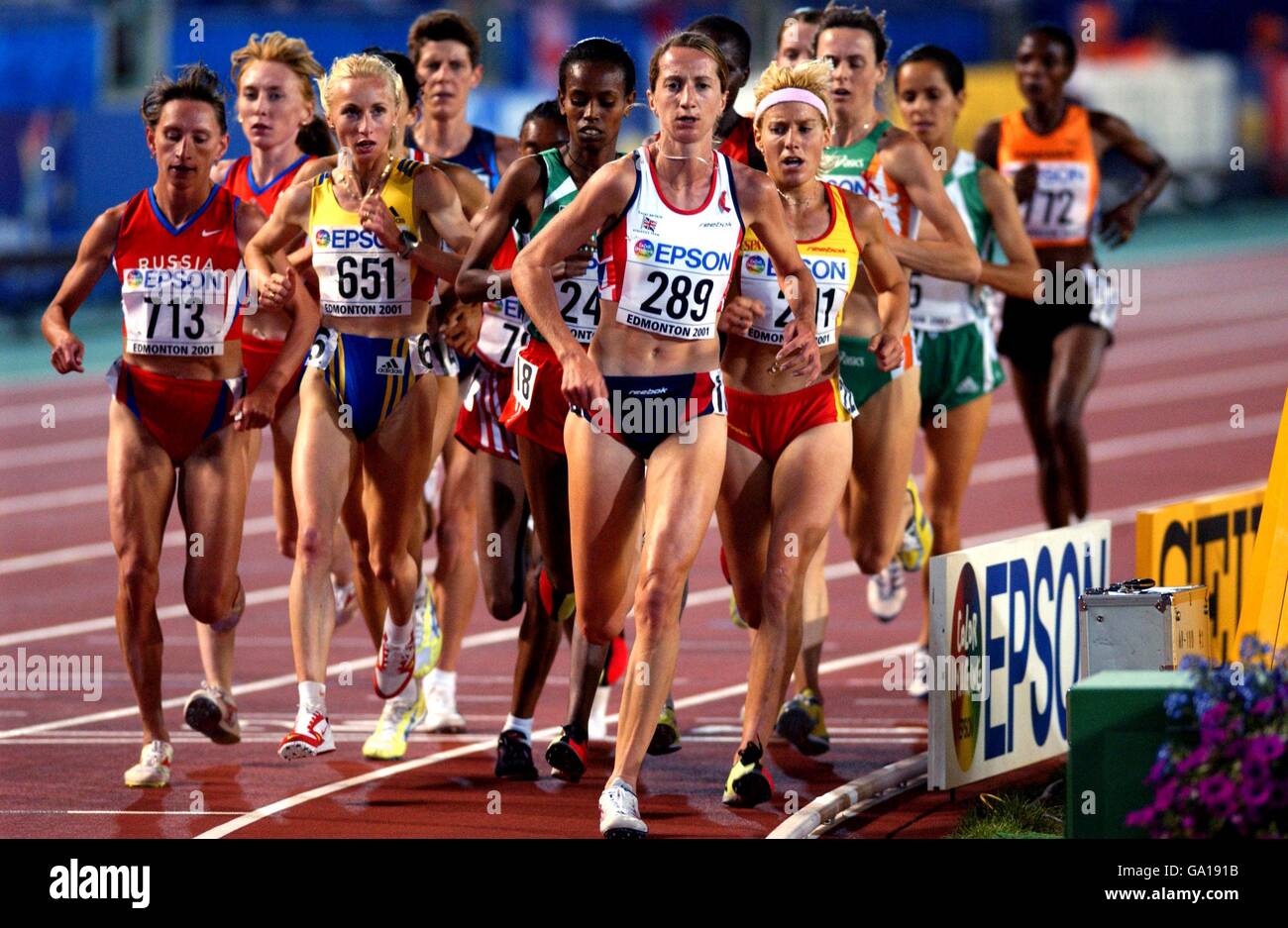 Great Britain's Kathy Butler (second r) leads the field in heat one of ...