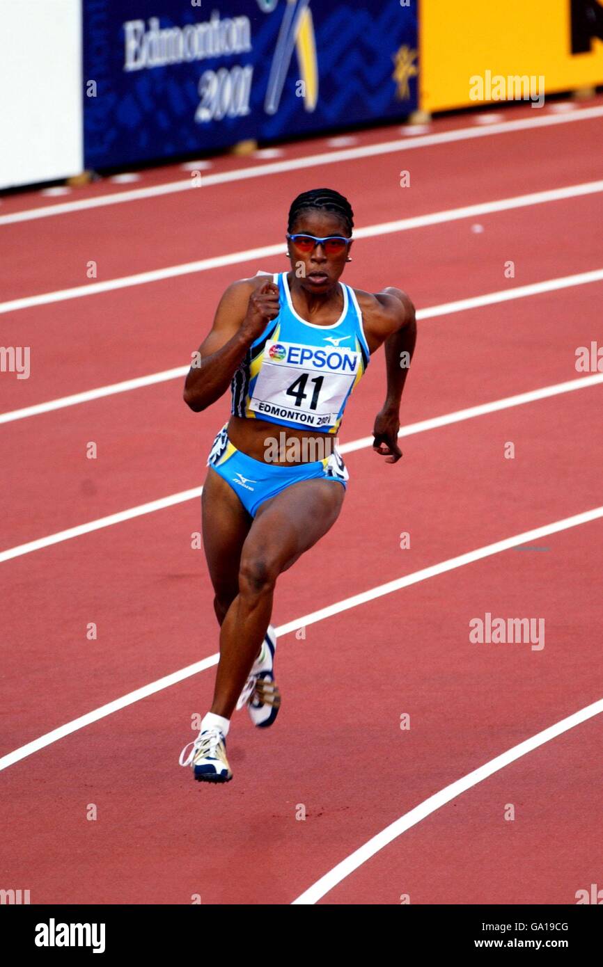 Bahamas' Debbie Ferguson in action in the women's 200m semi finals ...