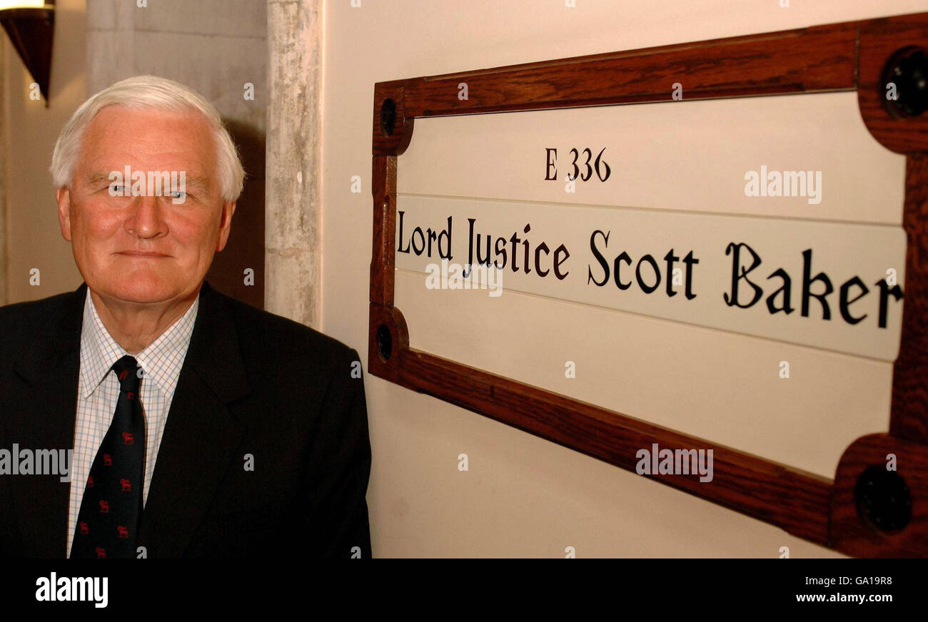 Lord Justice Scott-Baker outside his office in the Royal Courts of ...