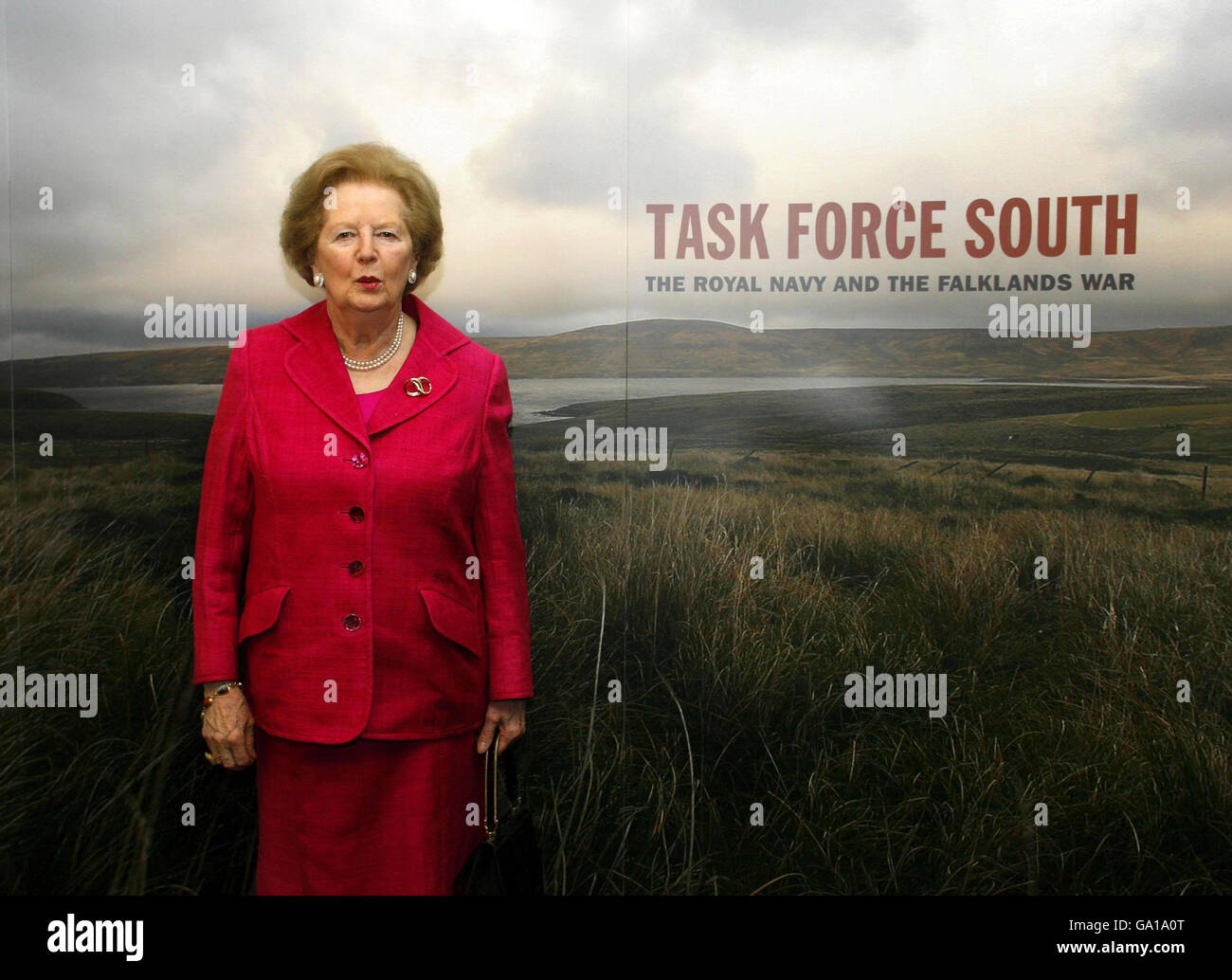Baroness Thatcher stands at the entrance to a new exhibition marking 25 ...