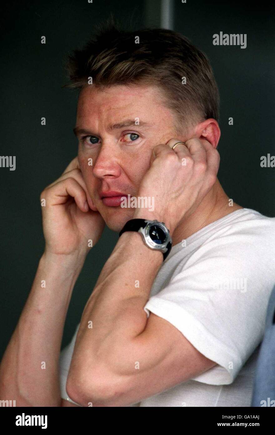 Formula One Motor Racing - Japanese Grand Prix - Preview Day. Mika Hakkinen during practice at ...