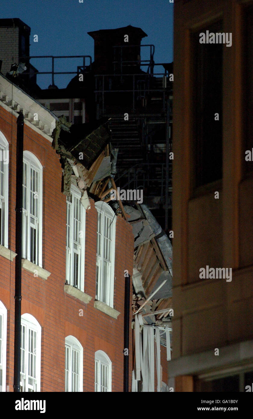 Building collapses in London. A building Dean Farrar Street, London ...