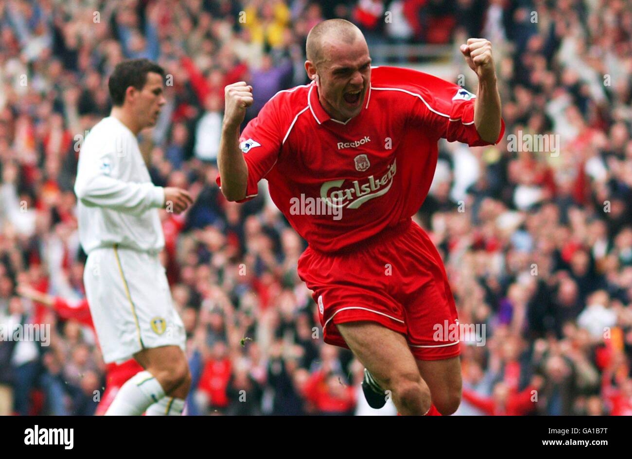 Liverpool's Danny Murphy celebrates scoring the equalising goal against ...