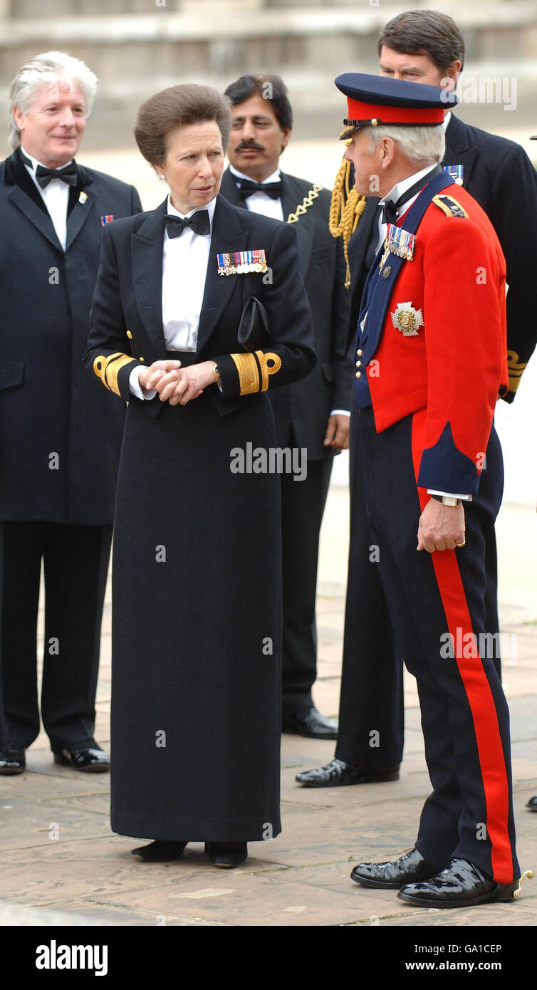The Princess Royal arrives with husband, Vice Admiral Timothy Laurence ...