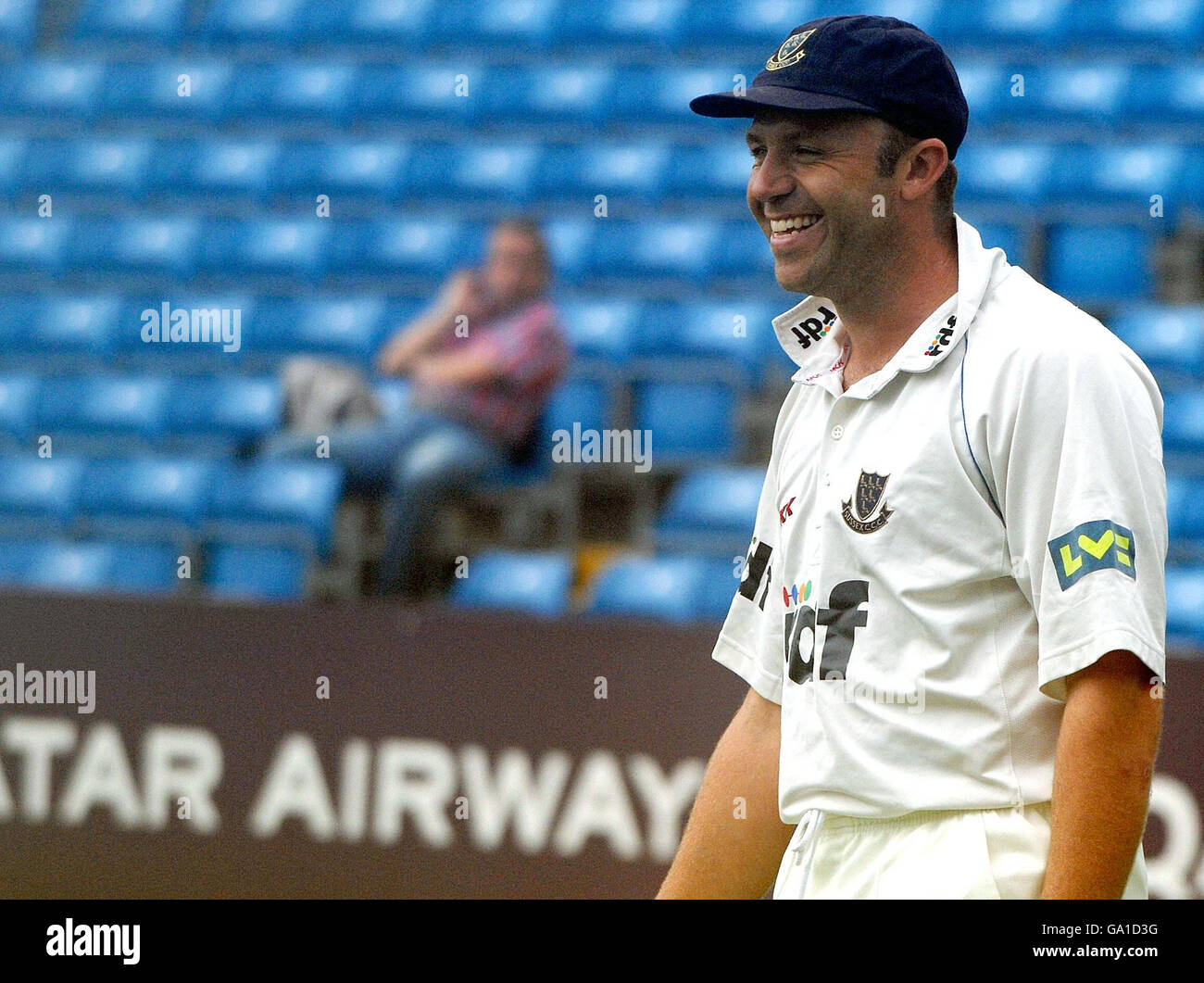 Sussex captain Chris Adams before the Liverpool Victoria County ...