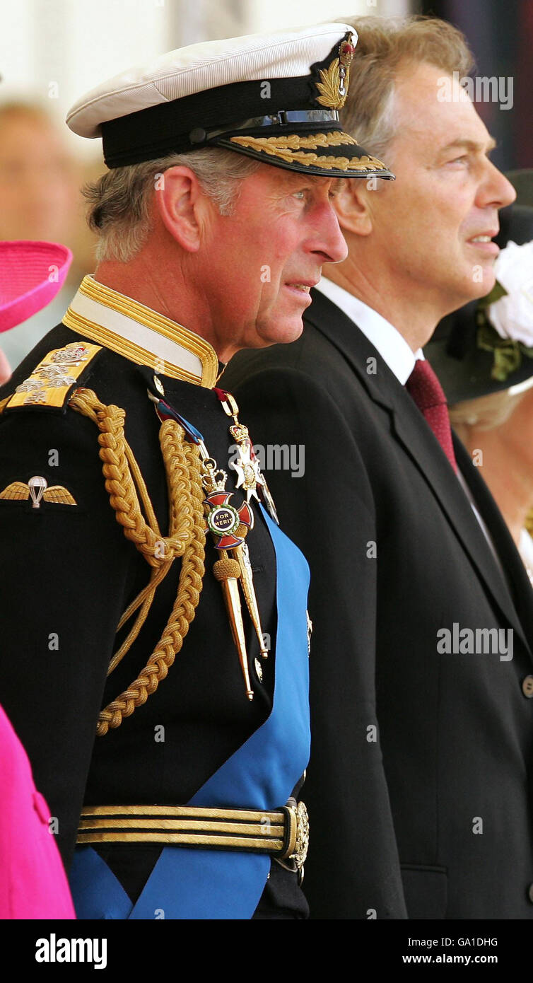 The Prince of Wales (Left) stands beside British Prime Minister Tony ...