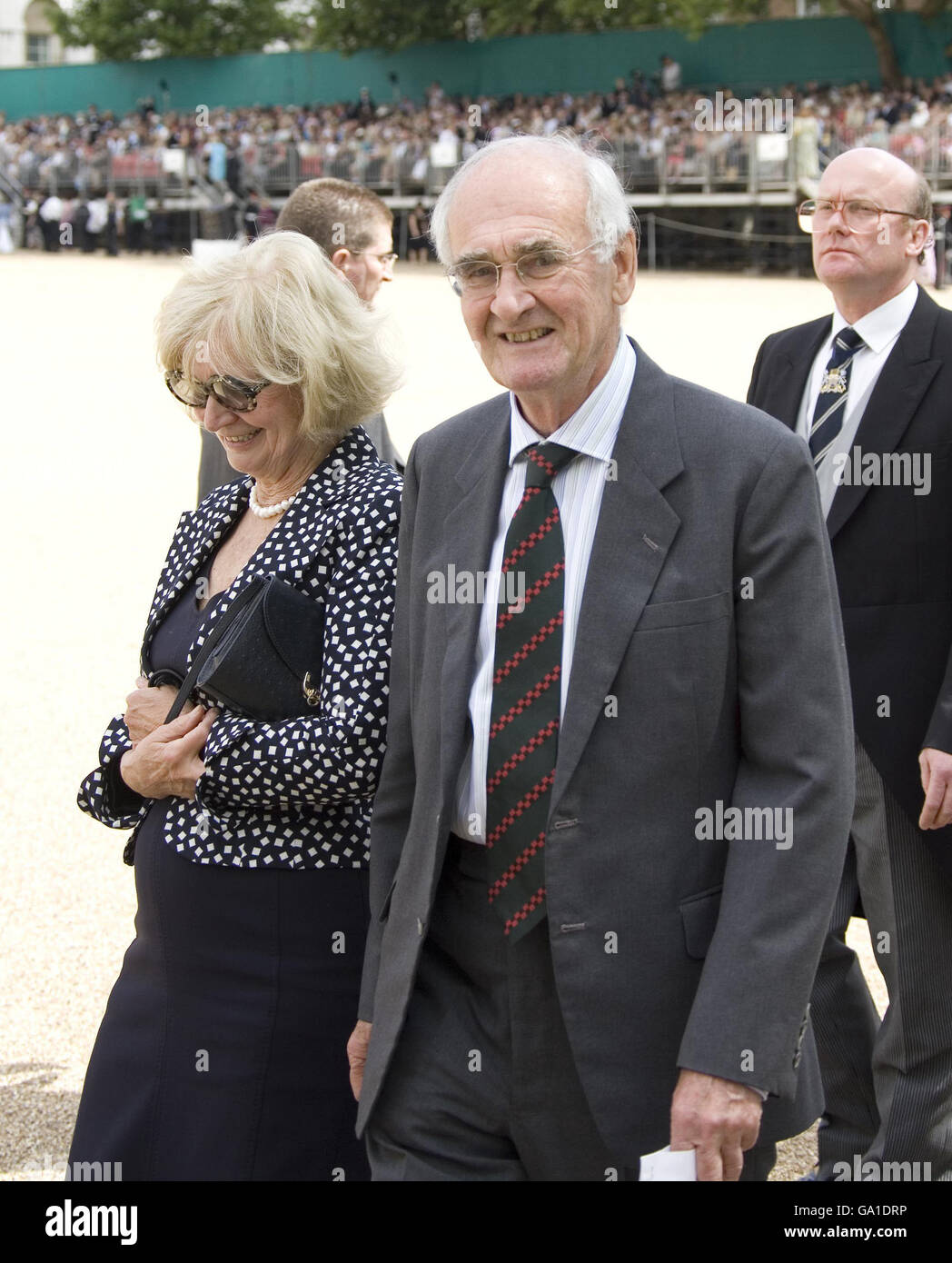 Former Defence Secretary Sir John Knott arrives for thje service of remembrance to mark at ...