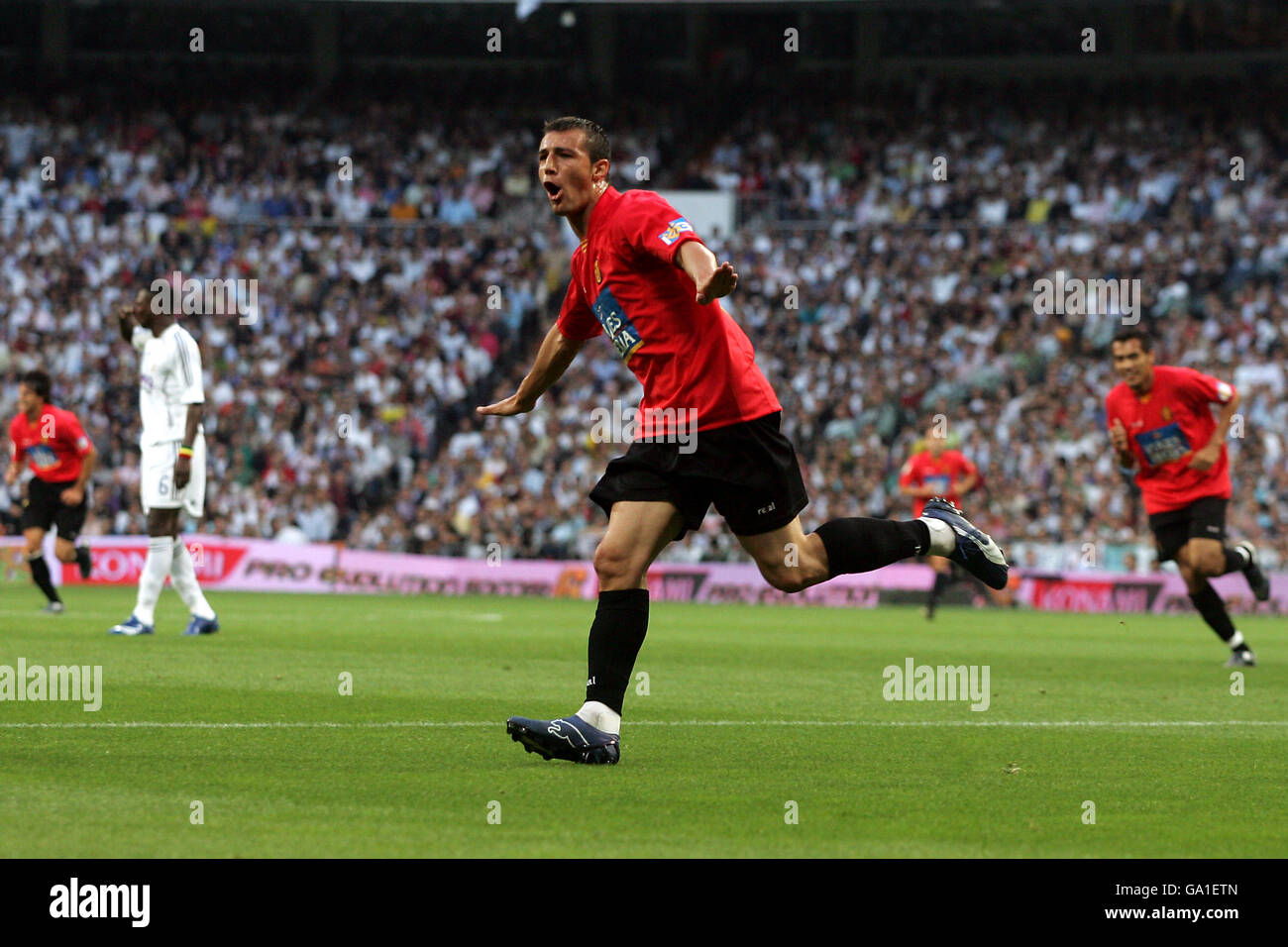 Mallorca's Fernando Varela celebrates scoring the opening goal Stock ...