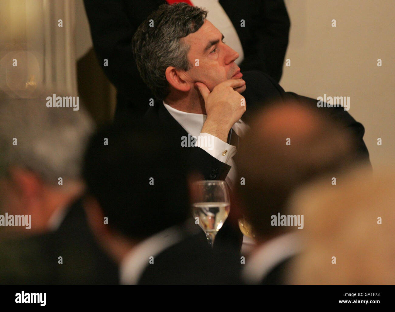 Chancellor gordon brown at the mansion house hi-res stock photography ...