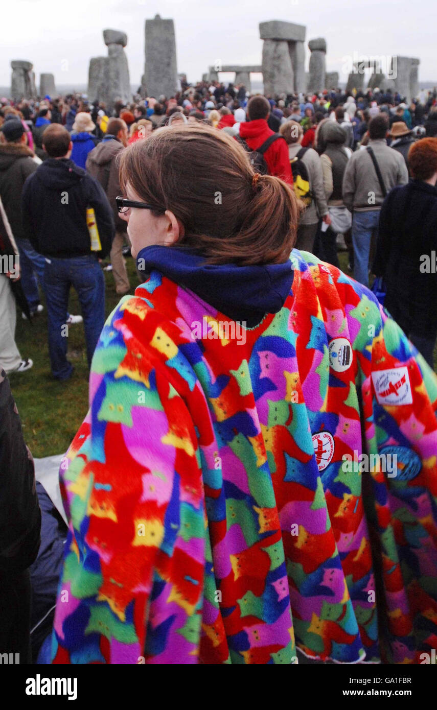 A bright outfit at Stonehenge where up to 20,000 Summer Solstice ...